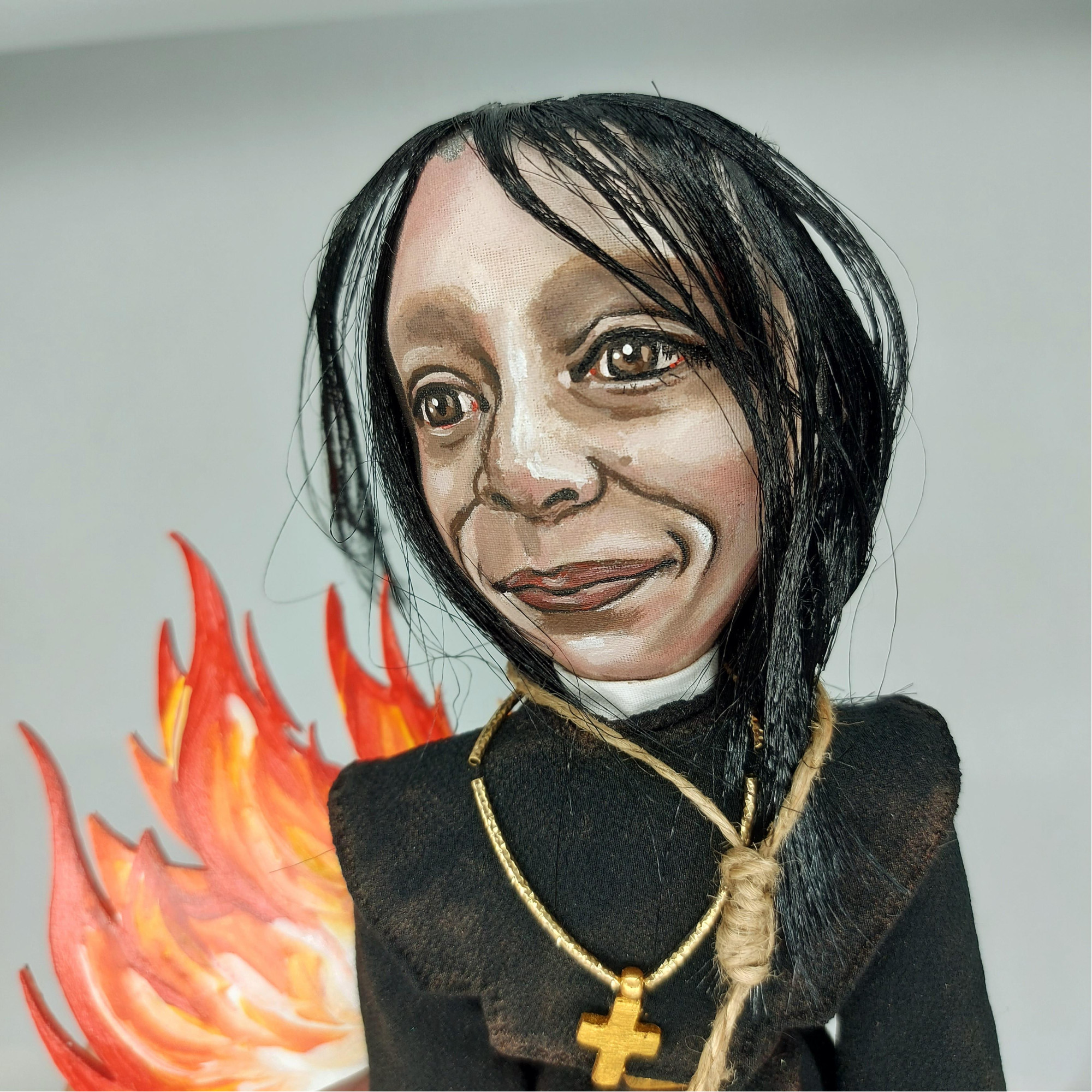Sister Angelica doll, The Omen horror movie character, Halloween decoration