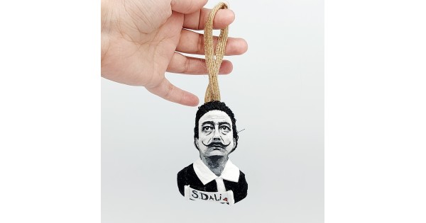 Salvador Dali Christmas tree toy ornament hand painted - Art teacher gift!