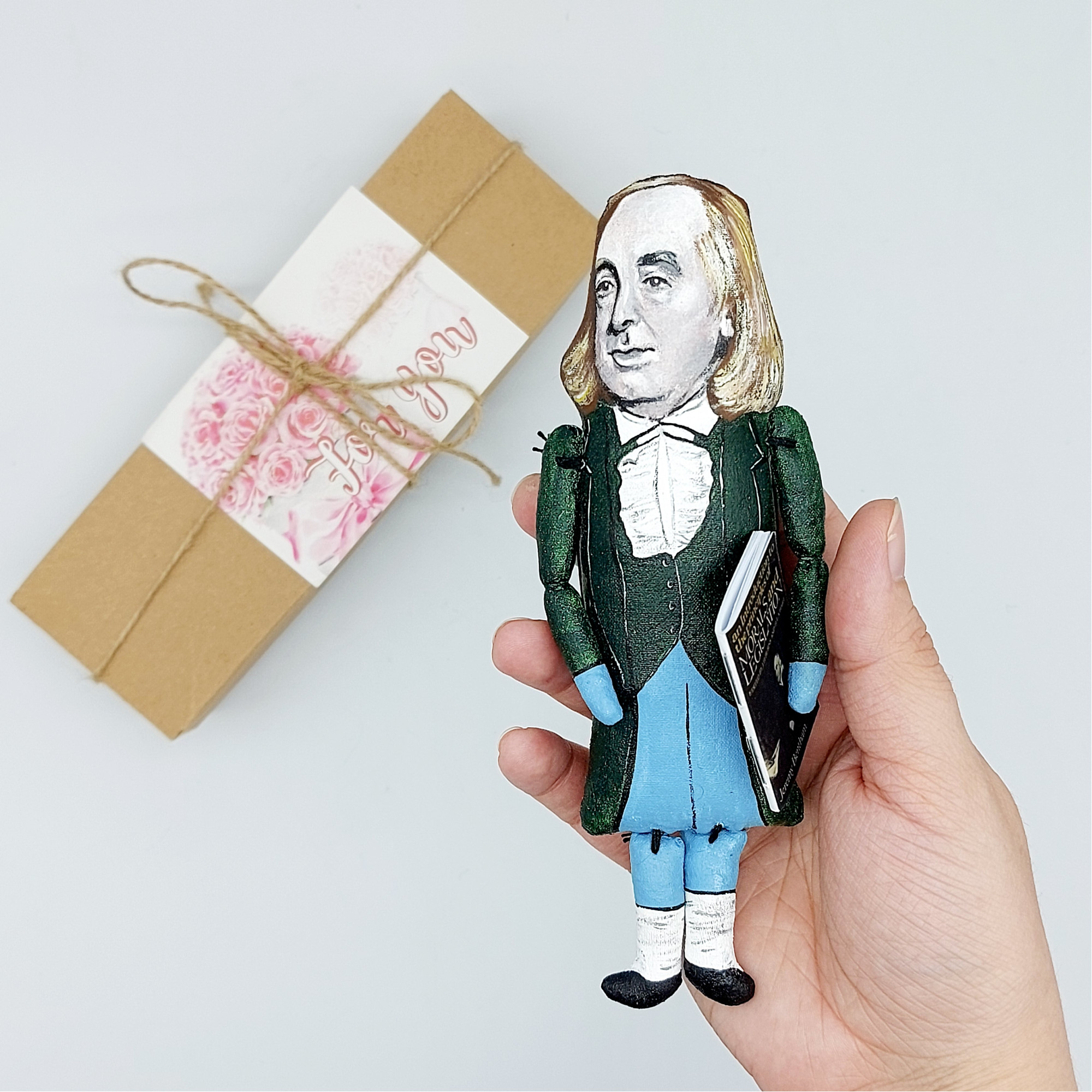 Jeremy Bentham figurine, English philosopher, jurist, social reformer ...