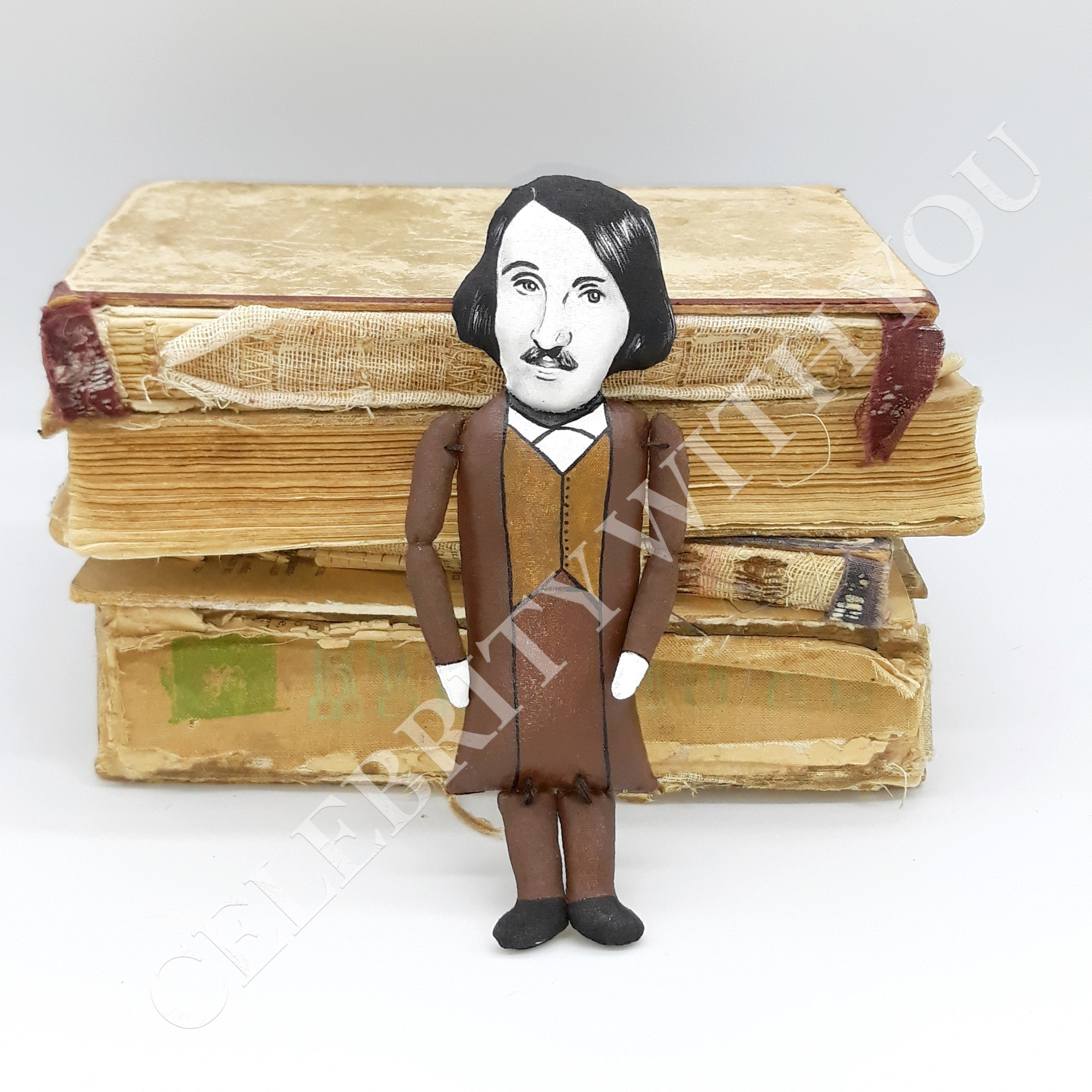 Nikolai Gogol library figurine - Literature gift! Book shelf decoration ...